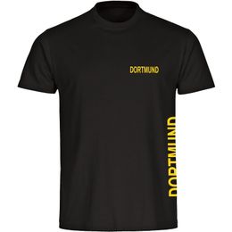 multifanshop® Herren T-Shirt - Dortmund - Brust & Seite - Druck gelb