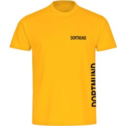 multifanshop® Herren T-Shirt - Dortmund - Brust & Seite - Druck schwarz