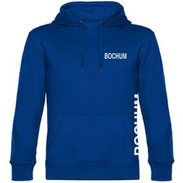 multifanshop® Kapuzen Sweatshirt - Bochum - Brust & Seite - Druck weiß