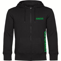 multifanshop Kapuzen Sweatshirt Jacke - Hannover - Brust & Seite - Druck grün - Sweat