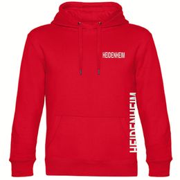 multifanshop® Kapuzen Sweatshirt - Heidenheim - Brust & Seite - Druck weiß