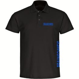 multifanshop Poloshirt - Braunschweig - Brust & Seite - Druck blau - Polo