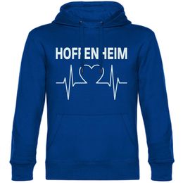 multifanshop® Kapuzen Sweatshirt - Hoffenheim - Herzschlag - Druck weiß