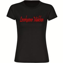 multifanshop Damen T-Shirt - Leverkusen - Leverkusener Mädchen - Druck rot - Frauen