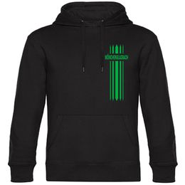 multifanshop® Kapuzen Sweatshirt - Mönchengladbach - Streifen - Druck grün