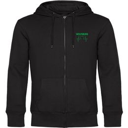 multifanshop® Kapuzen Sweatshirt Jacke - Wolfsburg - Herzschlag - Druck grün