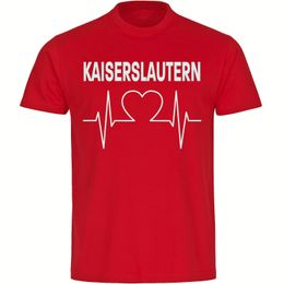 multifanshop® Herren T-Shirt - Kaiserslautern - Herzschlag - Druck weiß