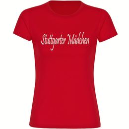 multifanshop® Kinder T-Shirt - Stuttgart - Stuttgarter Mädchen - Druck weiß