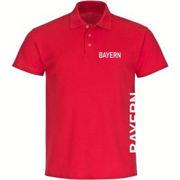 multifanshop Poloshirt - Bayern - Brust & Seite - Druck weiß - Polo