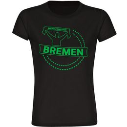 multifanshop Damen T-Shirt - Bremen - Meine Fankurve - Druck grün - Frauen