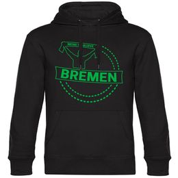 multifanshop® Kapuzen Sweatshirt - Bremen - Meine Fankurve - Druck grün