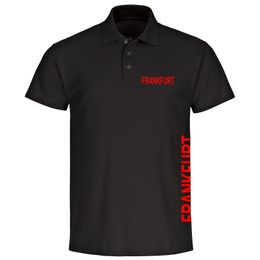 multifanshop® Poloshirt - Frankfurt - Brust & Seite - Druck rot