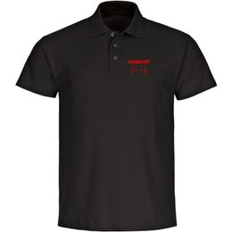 multifanshop Poloshirt - Frankfurt - Herzschlag - Druck rot - Polo