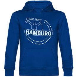 multifanshop® Kapuzen Sweatshirt - Hamburg - Meine Fankurve - Druck weiß