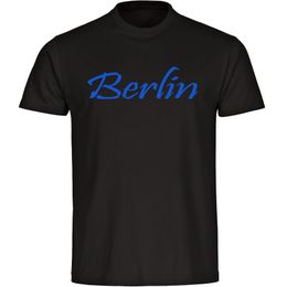 multifanshop® Kinder T-Shirt - Berlin blau - Schriftzug - Druck blau