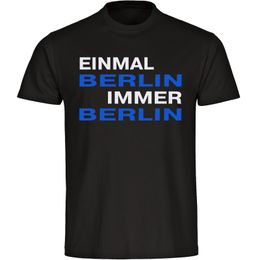 multifanshop Herren T-Shirt - Berlin blau - Einmal Immer - Druck blau - Männer