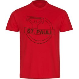 multifanshop® Herren T-Shirt - St. Pauli - Meine Fankurve - Druck braun