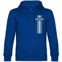 multifanshop® Kapuzen Sweatshirt - Bochum - Streifen - Druck weiß