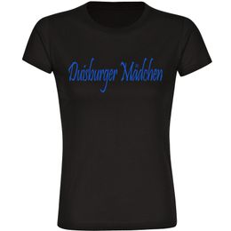 multifanshop Damen T-Shirt - Duisburg - Duisburger Mädchen - Druck blau - Frauen