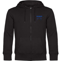 multifanshop Kapuzen Sweatshirt Jacke - Karlsruhe - Herzschlag - Druck blau - Sweat
