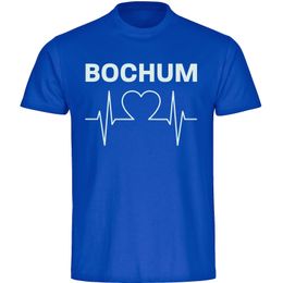 multifanshop Herren T-Shirt - Bochum - Herzschlag - Druck weiß - Männer