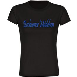 multifanshop® Damen T-Shirt - Bochum - Bochumer Mädchen - Druck blau