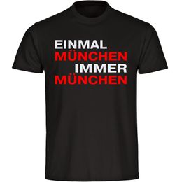 multifanshop® Kinder T-Shirt - München rot - Einmal Immer - Druck rot