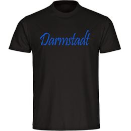 multifanshop Kinder T-Shirt - Darmstadt - Schriftzug - Druck blau - Kind