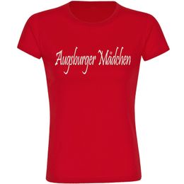 multifanshop Kinder T-Shirt - Augsburg - Augsburger Mädchen - Druck weiß - Kind