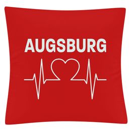 multifanshop® Kissenbezug - Augsburg - Herzschlag - Druck weiß