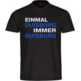 multifanshop Herren T-Shirt - Duisburg - Einmal Immer - Druck blau - Männer