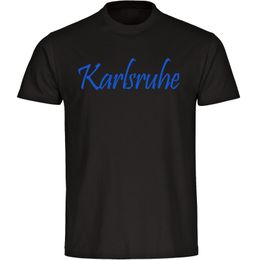 multifanshop Kinder T-Shirt - Karlsruhe - Schriftzug - Druck blau - Kind