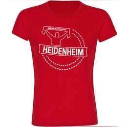 multifanshop Damen T-Shirt - Heidenheim - Meine Fankurve - Druck weiß - Frauen