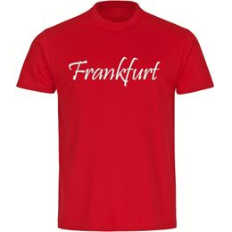 multifanshop® Herren T-Shirt - Frankfurt - Schriftzug - Druck weiß