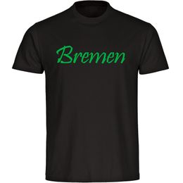 multifanshop® Herren T-Shirt - Bremen - Schriftzug - Druck grün