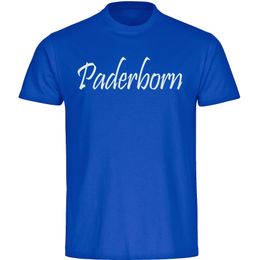 multifanshop® Herren T-Shirt - Paderborn - Schriftzug - Druck weiß