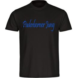 multifanshop® Herren T-Shirt - Paderborn - Paderborner Jung - Druck blau