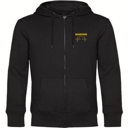 multifanshop® Kapuzen Sweatshirt Jacke - Braunschweig - Herzschlag - Druck gelb