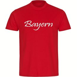 multifanshop Herren T-Shirt - Bayern - Schriftzug - Druck weiß - Männer