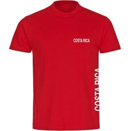 multifanshop® Herren T-Shirt - Costa Rica - Brust & Seite - Druck weiß