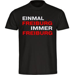 multifanshop Herren T-Shirt - Freiburg - Einmal Immer - Druck rot - Männer