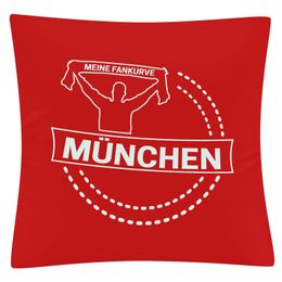 multifanshop® Kissenbezug - München rot - Meine Fankurve - Druck weiß