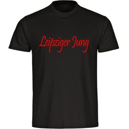 multifanshop® Herren T-Shirt - Leipzig - Leipziger Jung - Druck rot