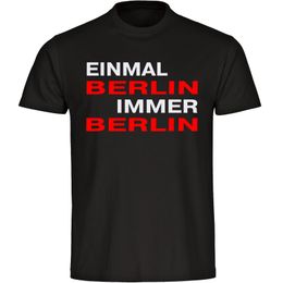 multifanshop® Herren T-Shirt - Berlin rot - Einmal Immer - Druck rot