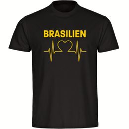 multifanshop® Kinder T-Shirt - Brasilien - Herzschlag - Druck grün