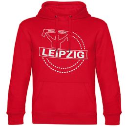 multifanshop® Kapuzen Sweatshirt - Leipzig - Meine Fankurve - Druck weiß