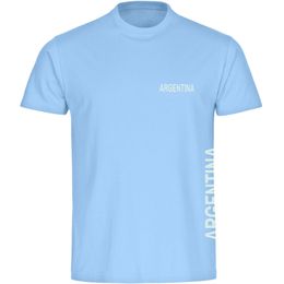 multifanshop® Herren T-Shirt - Argentina - Brust & Seite - Druck weiß