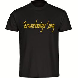 multifanshop® Herren T-Shirt - Braunschweig - Braunschweiger Jung - Druck gelb