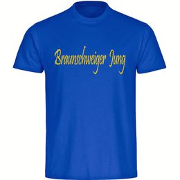 multifanshop® Herren T-Shirt - Braunschweig - Braunschweiger Jung - Druck gelb