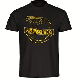 multifanshop® Herren T-Shirt - Braunschweig - Meine Fankurve - Druck gelb